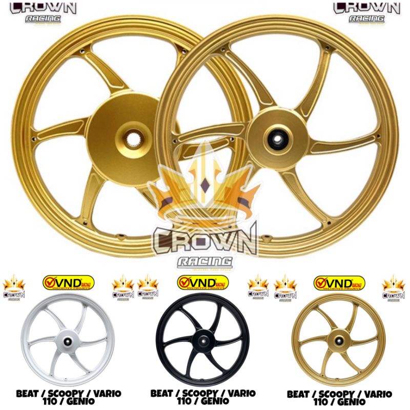 Jual Velg VND Six Star Ring 14 Beat / Scoopy / Vario 110 / Genio / Spacy | Shopee Indonesia