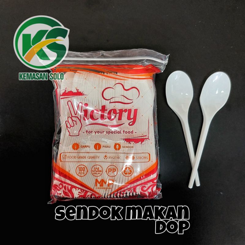 Jual Sendok makan plastik putih dop VICTORY | Shopee Indonesia