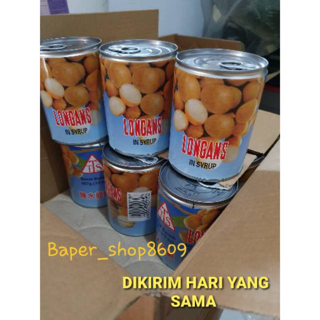 Jual Buah Kaleng Longan Kaleng merk TTS dengan sirup per kardus isi 12 ...