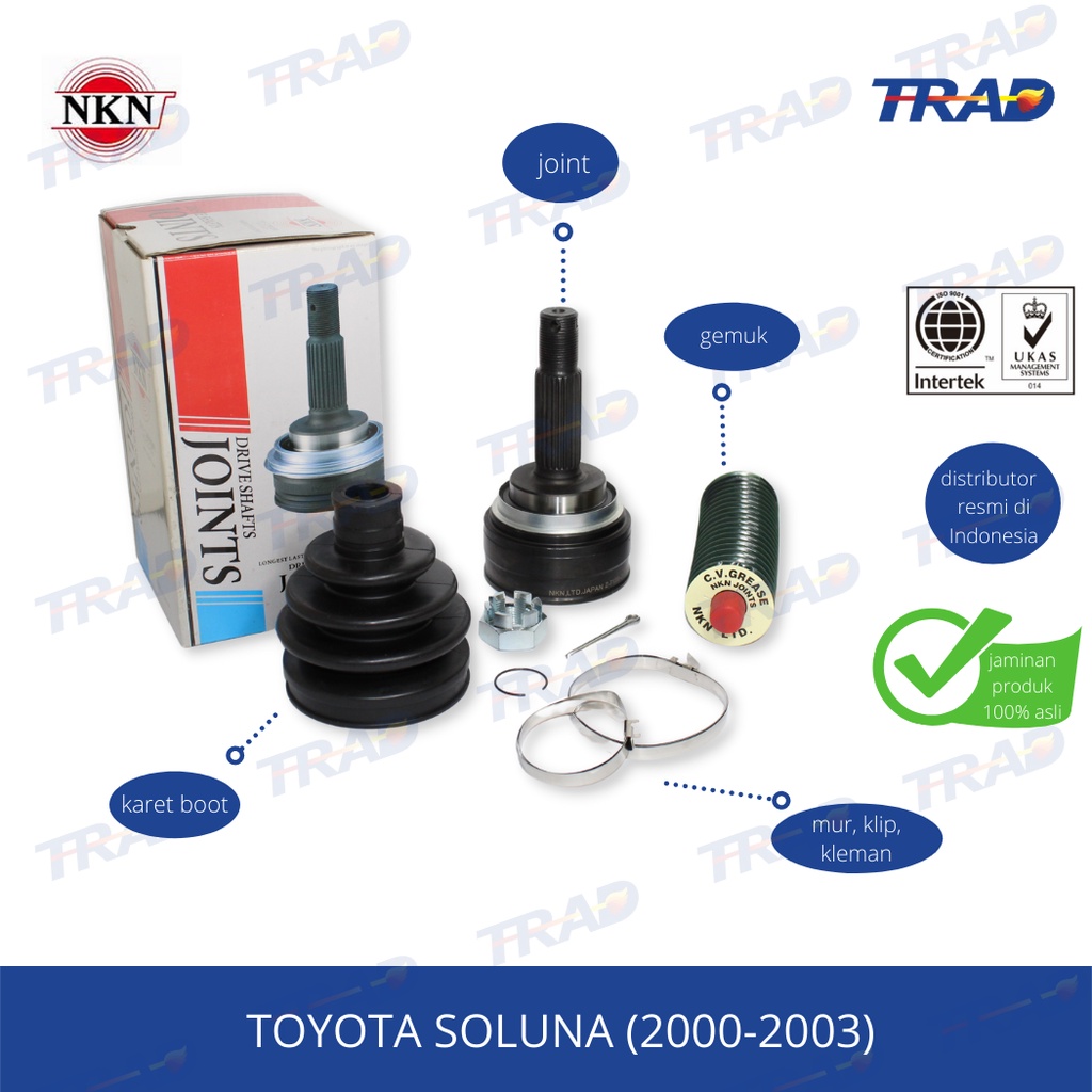 Jual CV Joint AS Roda Luar NKN Toyota Soluna | Shopee Indonesia