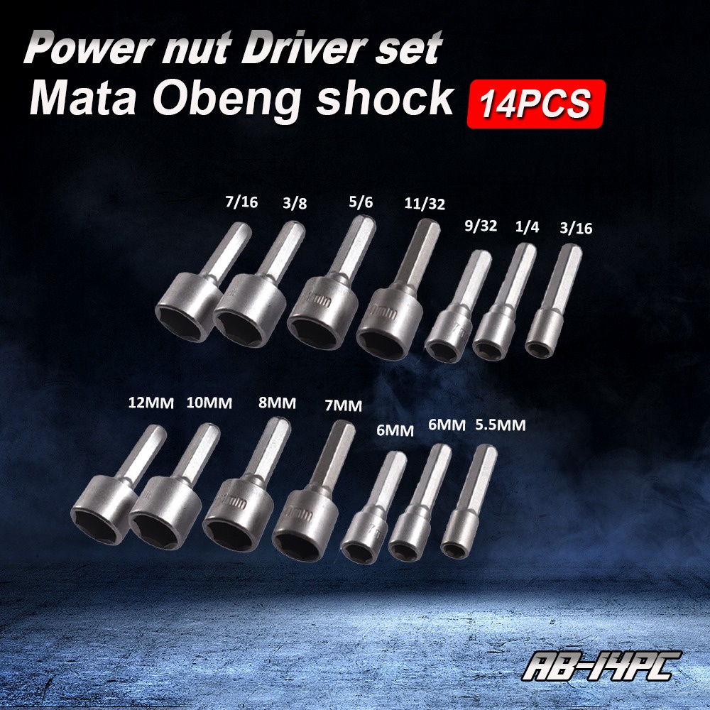 Jual PALING MURAH YUKIDO Kunci Sok Magnetik Mata Bor MATA OBENG SOCK SET Nut Driver Set 14 PCS ...