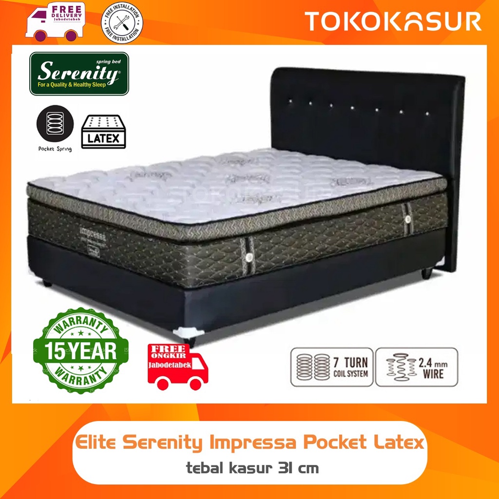 Jual Elite Serenity Impressa Pocket Latex Komplit Set Shopee Indonesia