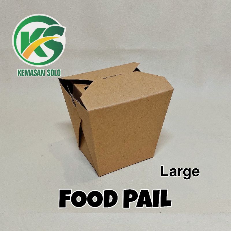 Jual Food Pail kraft selipan coklat paper rice box LARGE | Shopee Indonesia