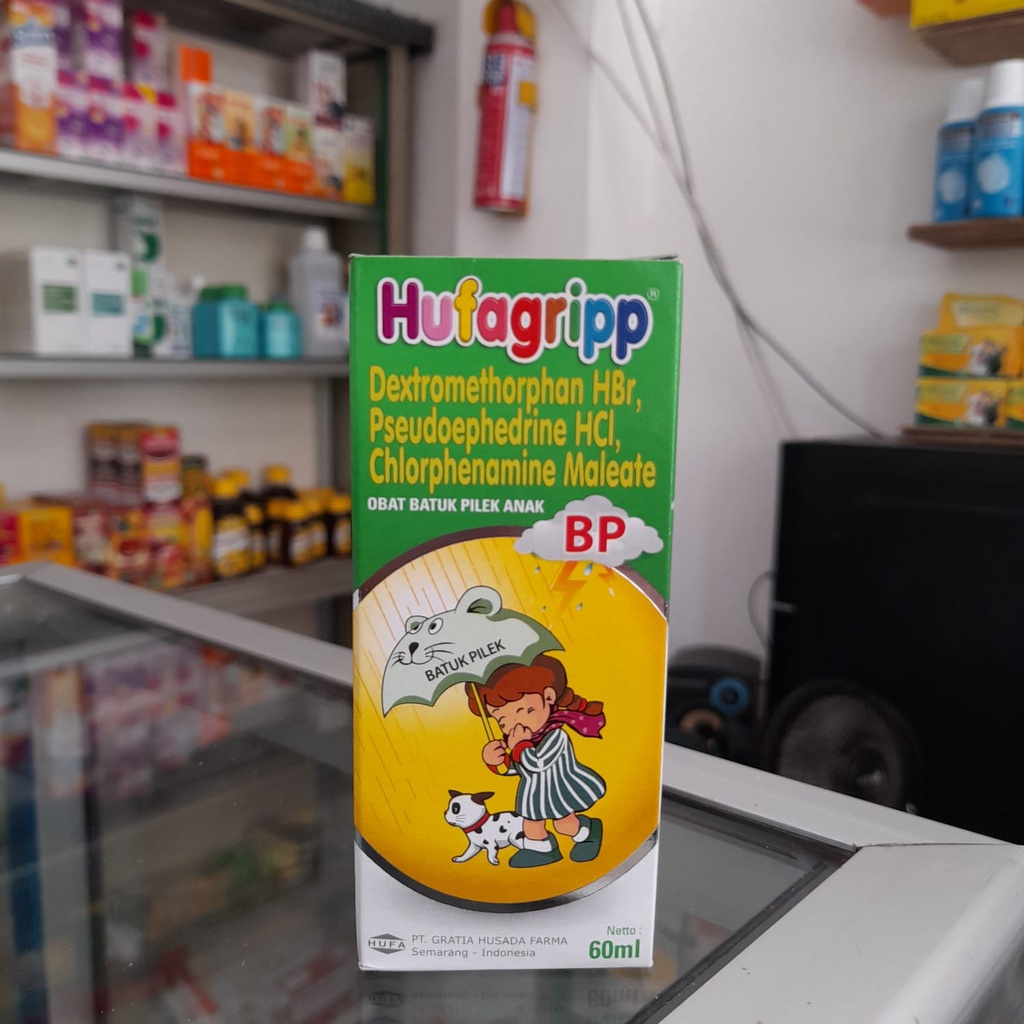 Jual hufagrip BP 60 ml, hufagrif hijau, obat batuk pilek anak | Shopee ...