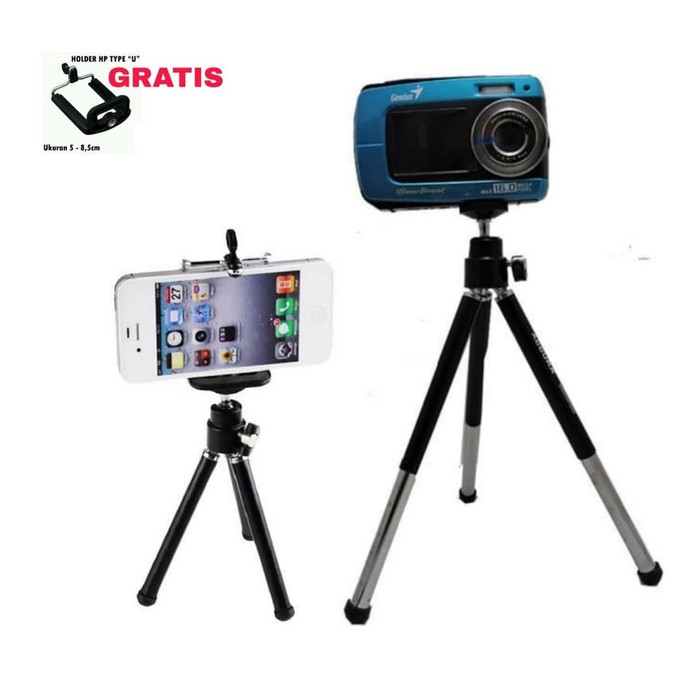 Jual Mini Tripod + Holder Hp handle Vlog Table tripod Foto Smartphone ...
