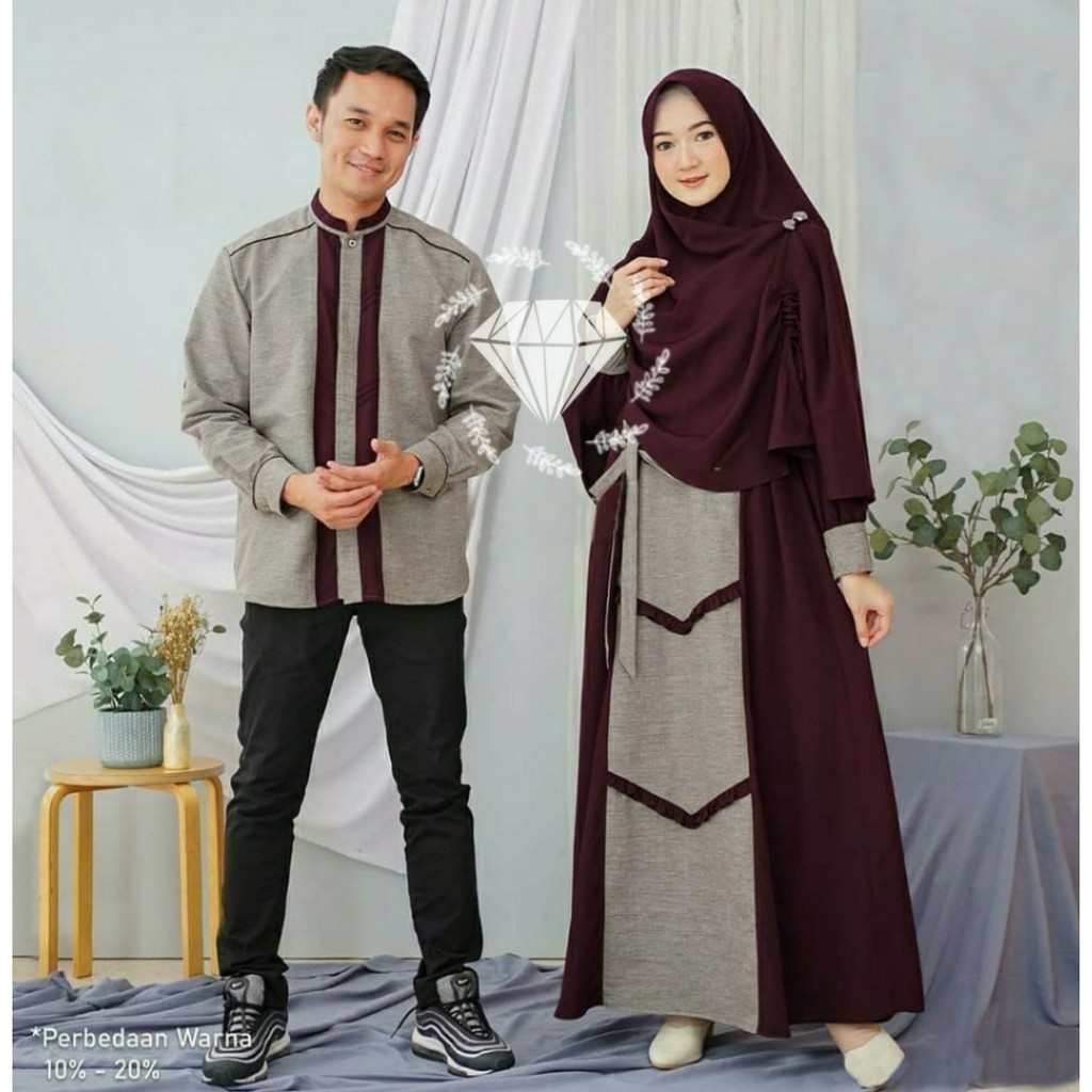 Jual baju couple lebaran 2021 pasangan RA - HJSK - CP MORGAN kopel ...