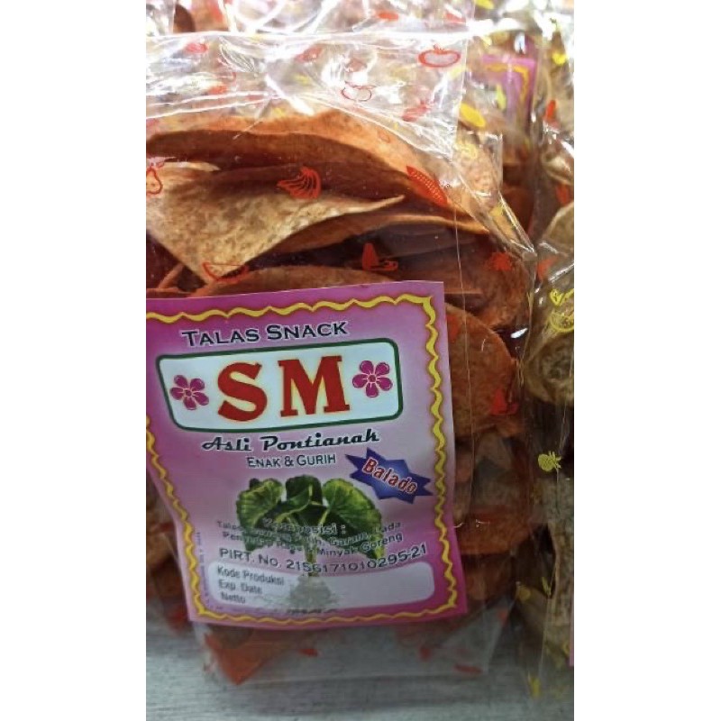 Jual Snack talas tipis 150Gr SM/Keripik Talas bentuk pipih/Snack Keladi ...
