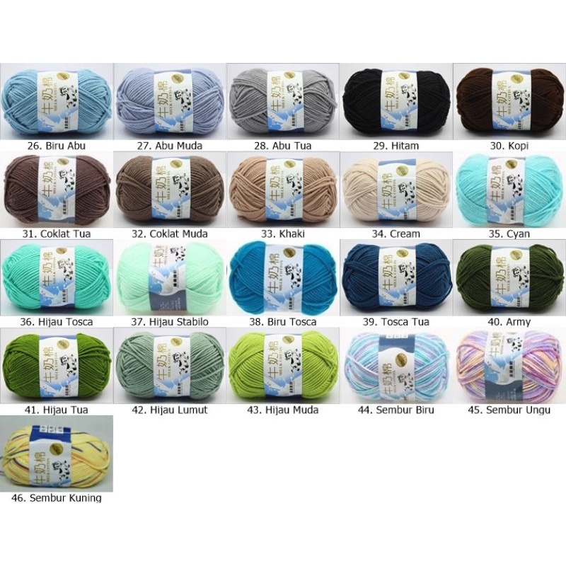 Jual Jual Benang Rajut Milk Cotton/Milk Cotton Yarn/Benang Rajut Katun ...