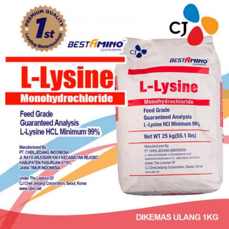 Jual LYSINE 1 KG LISIN LYSIN SUPLEMEN VITAMIN PENGGEMUK KUCING ANJING ...