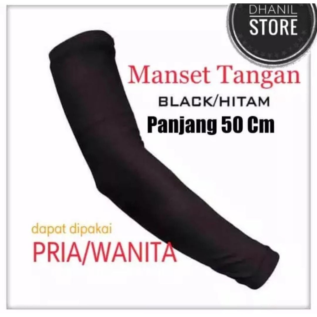 Jual manset tangan warna hitam // Mangset Lengan Panjang Hitam Polos ...