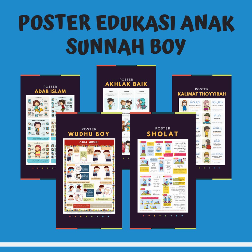 Jual Paket Poster Edukasi Anak Belajar Sunnah Boy - Belajar Adab ...