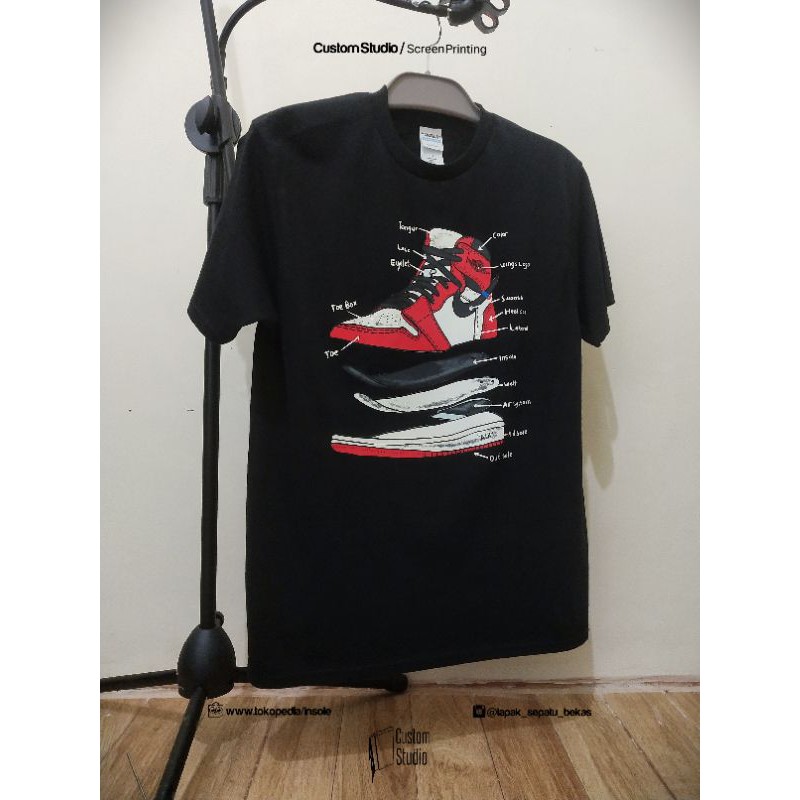 Jual Kaos Jordan 1 anatomy black | Shopee Indonesia