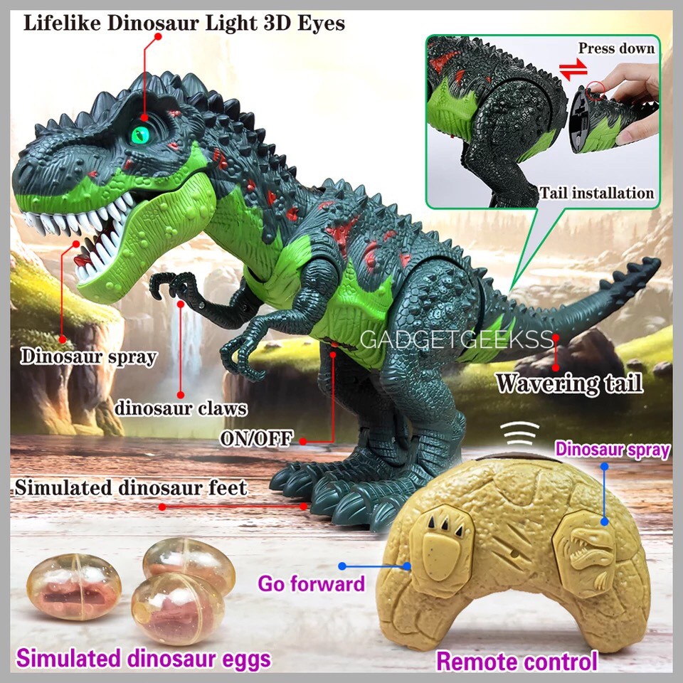 Jual UI85J Remote Control Dinosaurus Tyrannosaurus Rex Spray Flame ...