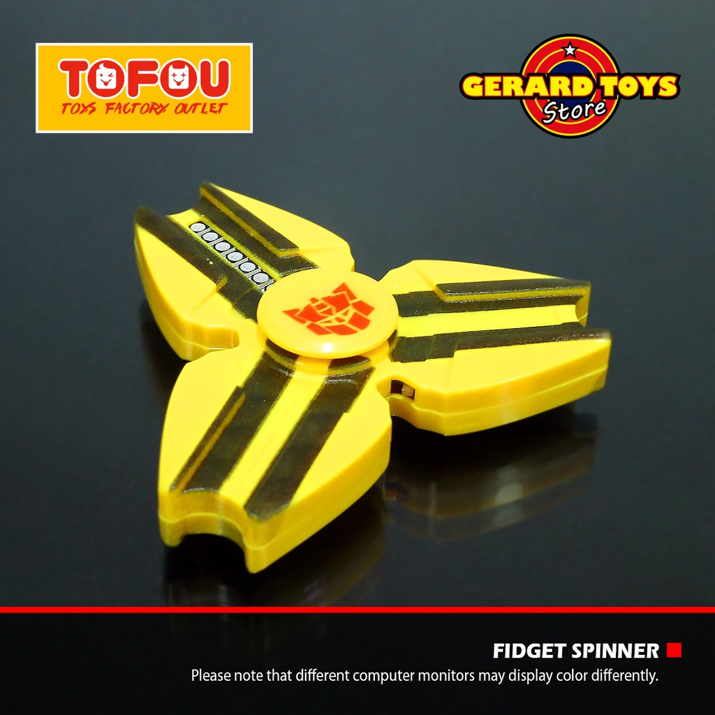 Jual Mainan Iseng Fidget Spinner Plastik LED Gambar Superhero Bumblebee ...