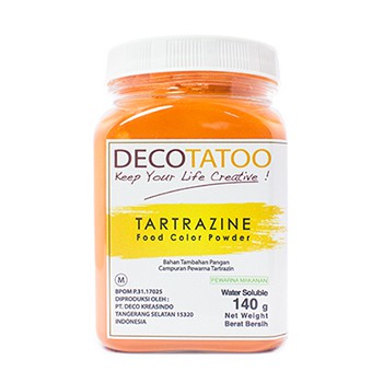 Jual Pewarna Makanan TARTRAZINE Decotatoo powder WATER Soluble 140 gr ...