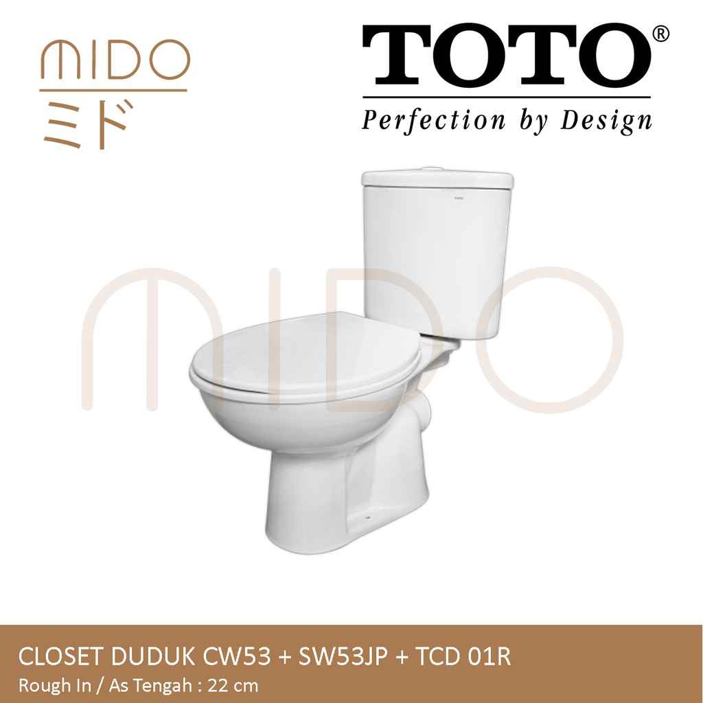 Jual CLOSET KLOSET TOILET DUDUK TOTO CW53J SW53JP / CW 53 J SW JP PUTIH ...