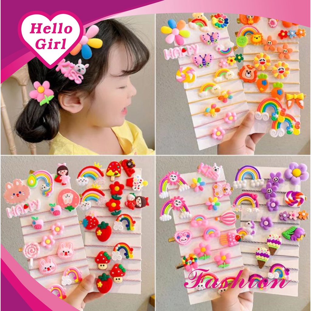 Jual (Hello Girl) F144 Ikat Rambut Anak Set Ikat Rambut Anak 15 In 1 ...
