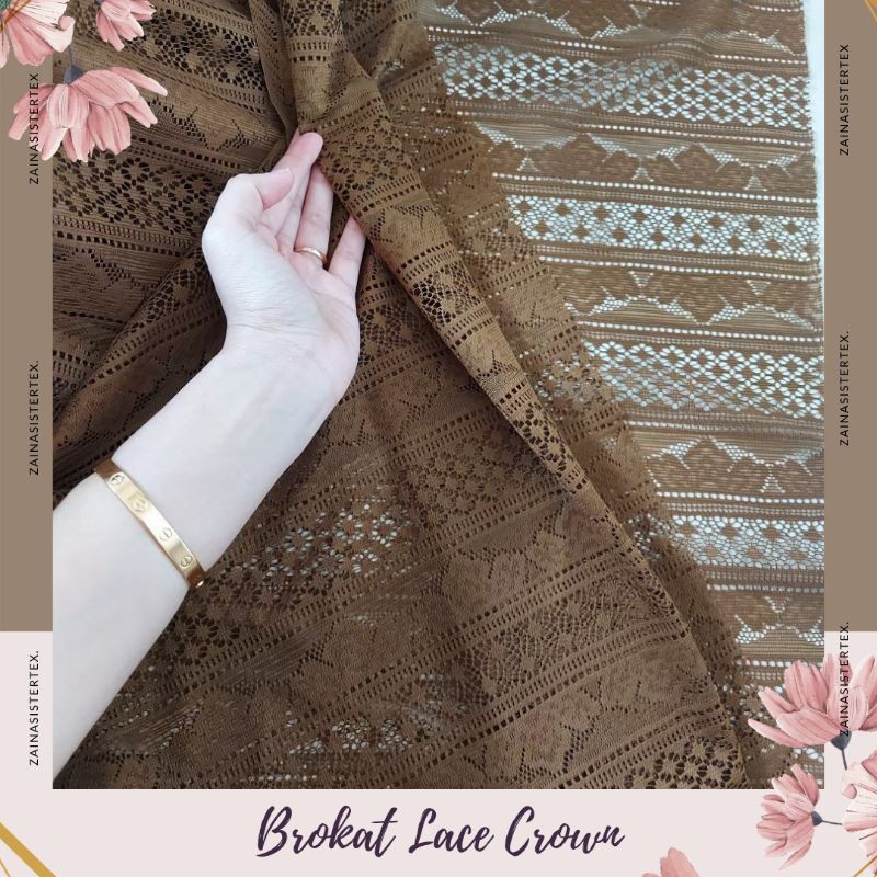 Jual Kain Brokat Lace Crown Warna Cocoa Cokelat Tua Dark Brown | Shopee ...