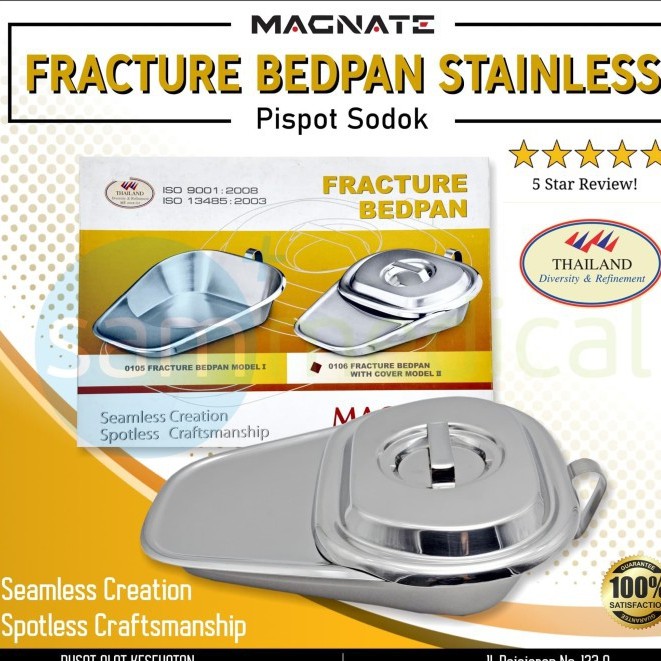Jual Magnate Pispot Sodok Bed Pan Fracture Stainless + Tutup | Shopee ...