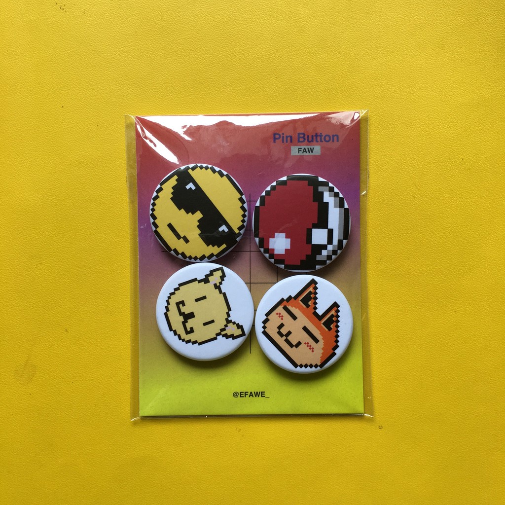 Jual PIXEL Art Pin Button 32 Pack (SEPAKET) | Shopee Indonesia