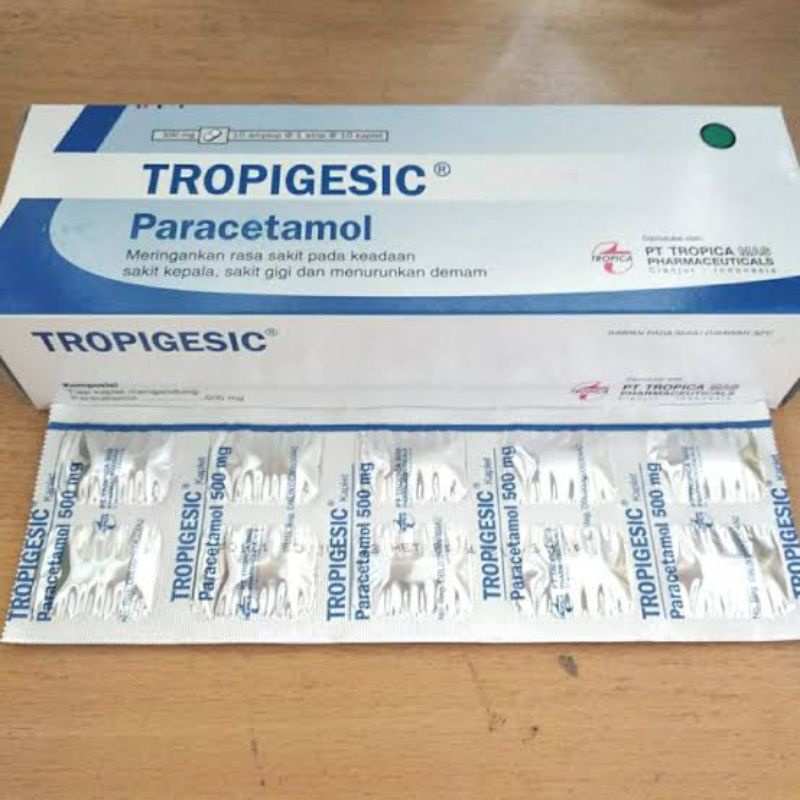 Jual Tropigesic paracetamol 500mg tablet 1 box isi 100 tablet | Shopee ...