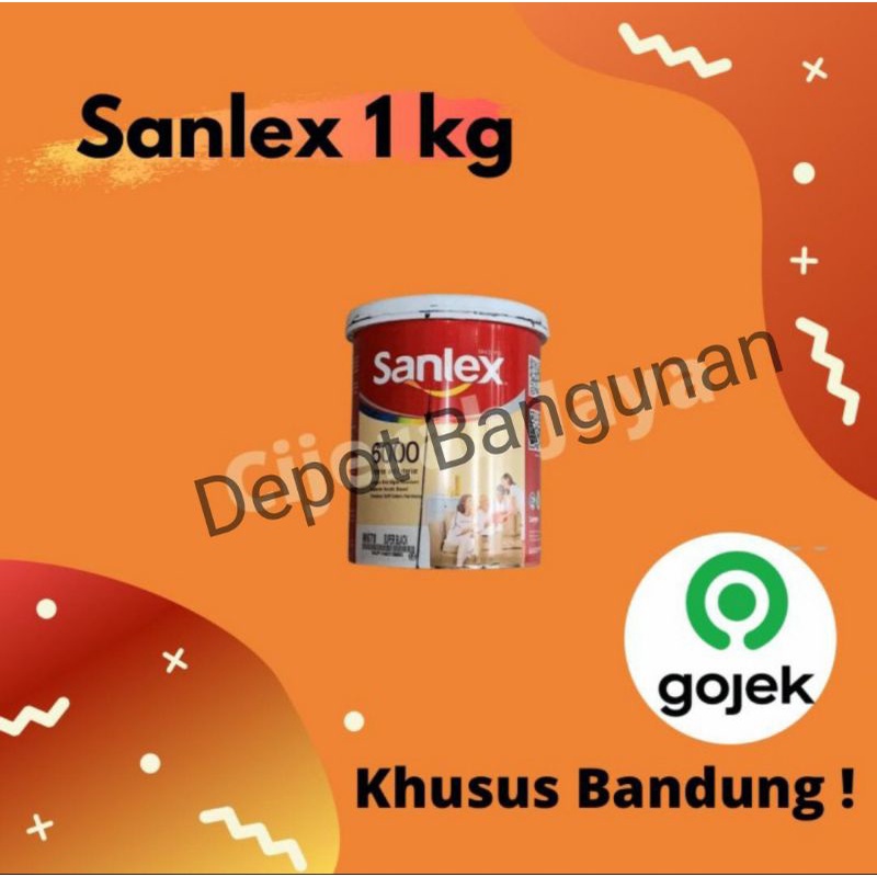 Jual Cat Tembok Sanlex 6000 Super White / Super Black Interior 1 KG Cat ...
