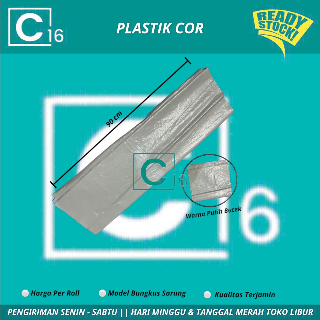 Jual Plastik Cor Bangunan Putih Butek Besar Plastik Bangunan Lebar 90cm ...