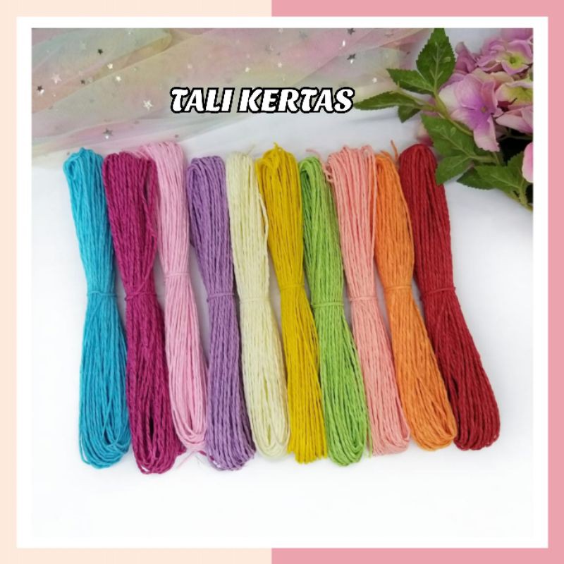 Jual 1IKAT - TALI KERTAS WARNA 1MM | Shopee Indonesia