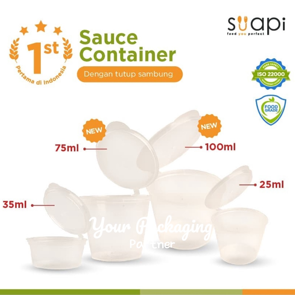 Jual SAUCE CONTAINER SUAPI TUTUP SAMBUNG / CUP PUDING / GELAS PUDING ...