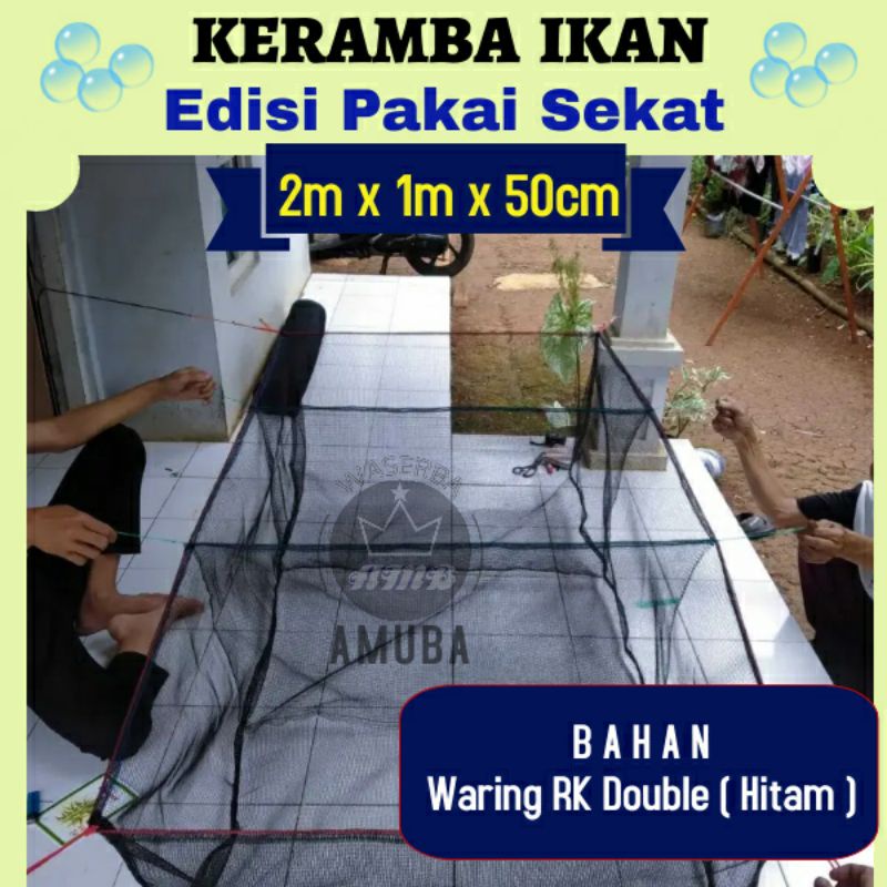 Jual Jaring Keramba Ikan hapa Sekat Ukuran 2m x 1m x 50cm | Shopee ...
