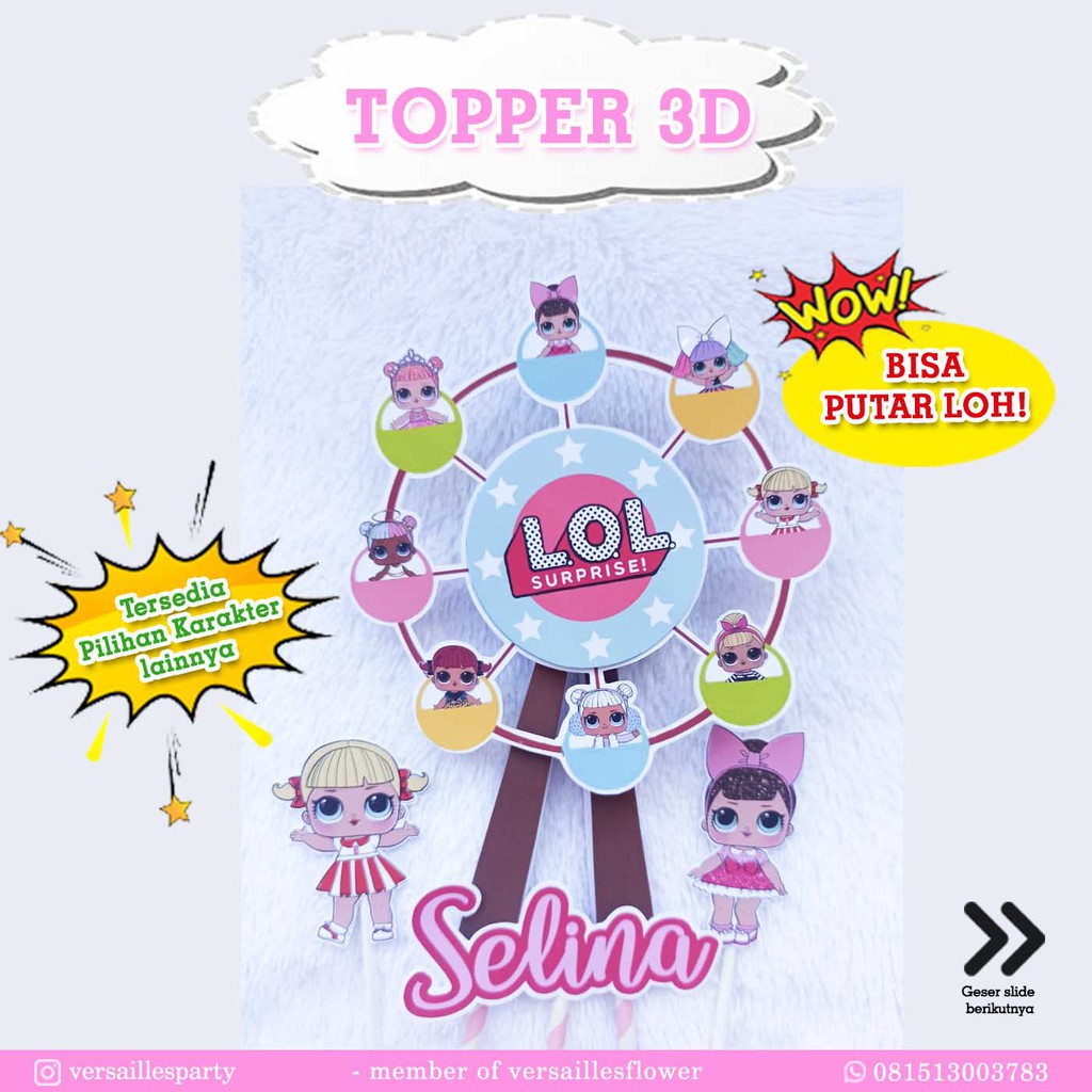 Jual Topper Kue LOL Bianglala / Cake Topper LOL / Topper 3D Bianglala ...