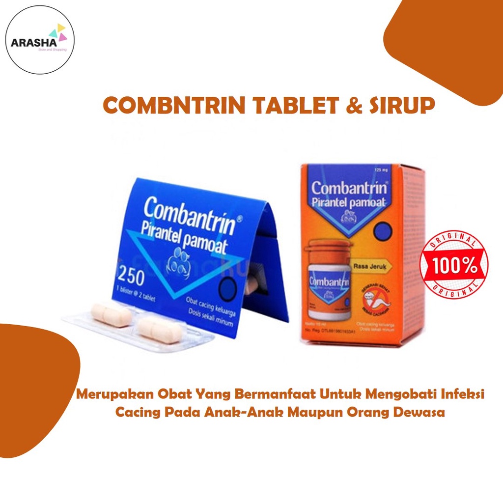 Jual COMBANTRIN TABLET 250 MG & SIRUP 10 ML/obat cacing anak dan dewasa ...