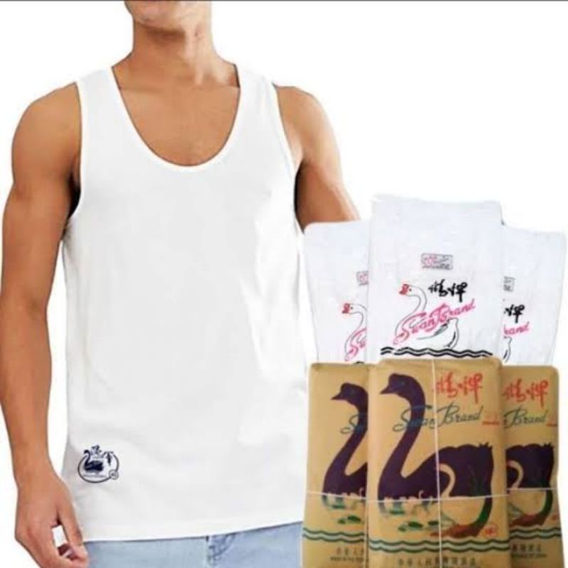 Jual 6 pcs#kaos singlet swan asli china 100% katun,kaos brand swan ...
