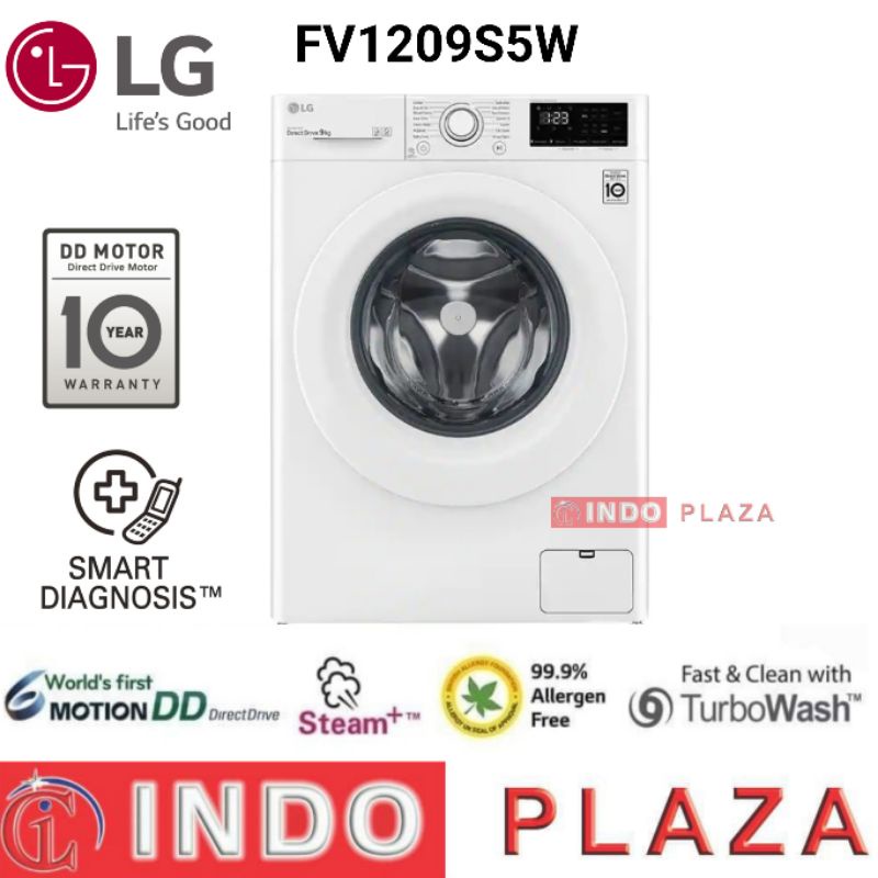Jual MESIN CUCI LG FRONT LOADING 9 Kg FV1209S5W INVERTER | Shopee Indonesia