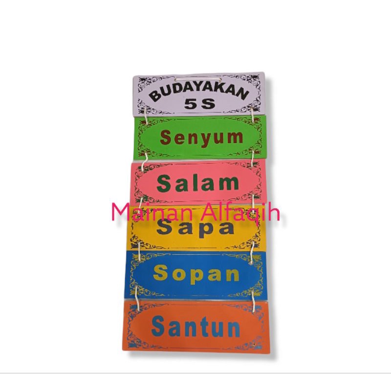 Jual PAJANGAN EDUKATIF BUDAYAKAN 5S SENYUM SALAM SAPA SOPAN SANTUN ...