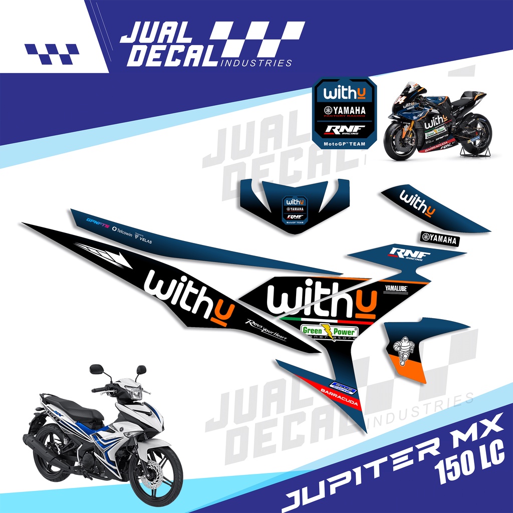 Jual Stiker Jupiter MX King 150 RNF WITH-U Striping lis Sticker Y15 ZR ...