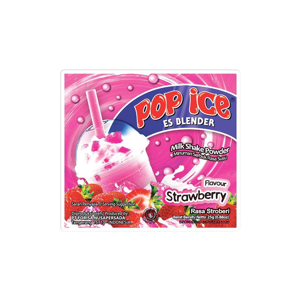 Jual Pop Ice Strawberry 1 Renceng Isi 10 Sachet | Shopee Indonesia