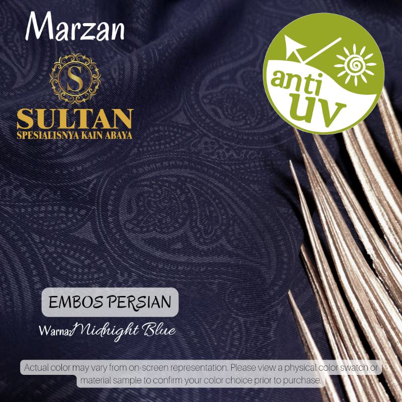 Jual 50CM EMBOS PERSIAN MAZEN MIDNIGHT BLUE ANTI UV KAIN ABAYA SULTAN ...