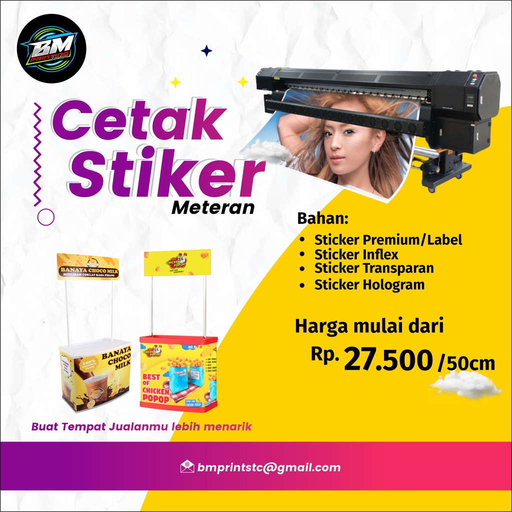 Jual CETAK STICKER INDOOR BAHAN INFLEX ROLL METERAN (FILE SIAP CETAK ...
