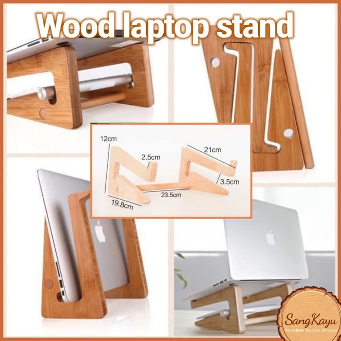Jual SangKayu Wood Laptop Stand Meja Laptop Kayu Mini Note Book Stand ...