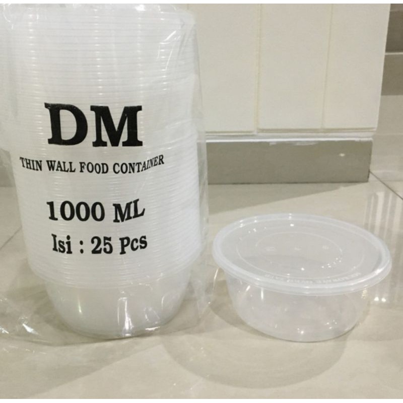Jual THINWALL MANGKOK BULAT 1000ML - MANGKUK PLASTIK 1000 ML- ISI 25PCS | Shopee Indonesia