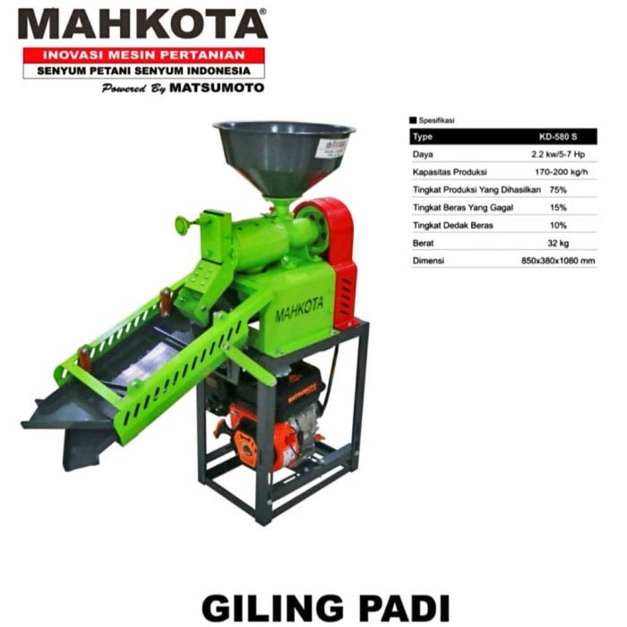 Jual Mesin Penggiling Padi MAHKOTA KD580S / Mesin Polisher Gilingan ...