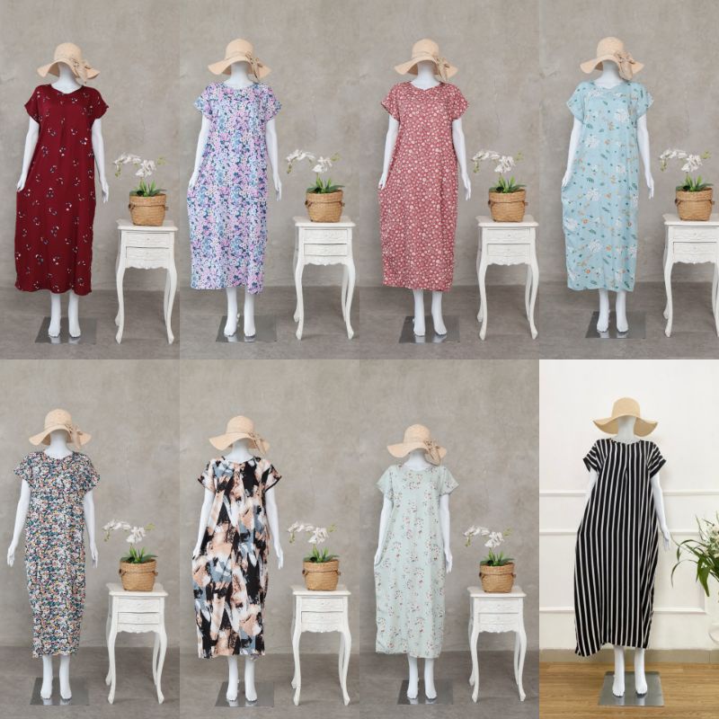 Jual Home Dress Basic Long Dress - Daster Rayon Safura Hijab | Shopee ...