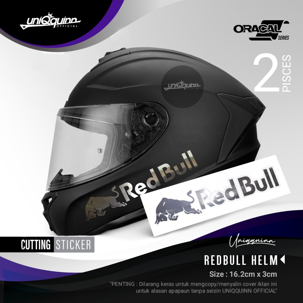 Jual Stiker Redbull | Cutting Sticker Red Bull | Stiker Helm | 2Pcs ...