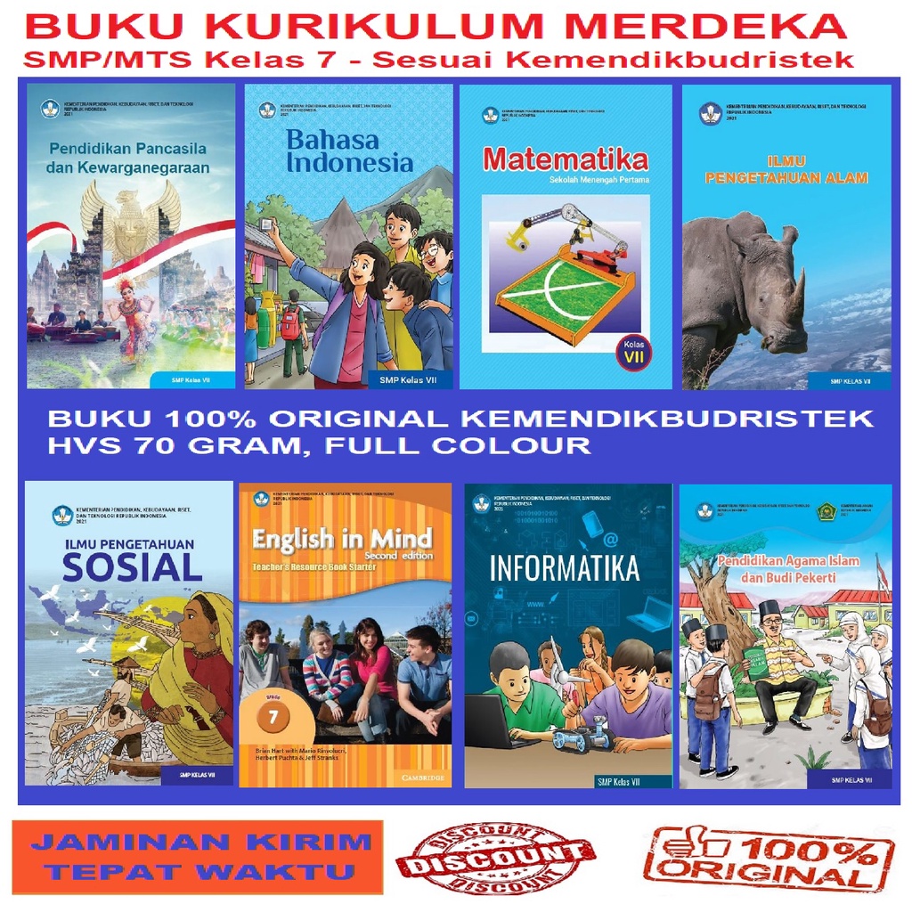 Jual Paket Buku Kurikulum Merdeka SMP/MTS Kelas 7 Kurikulum Merdeka Kemendikbud (dijual per Mata ...