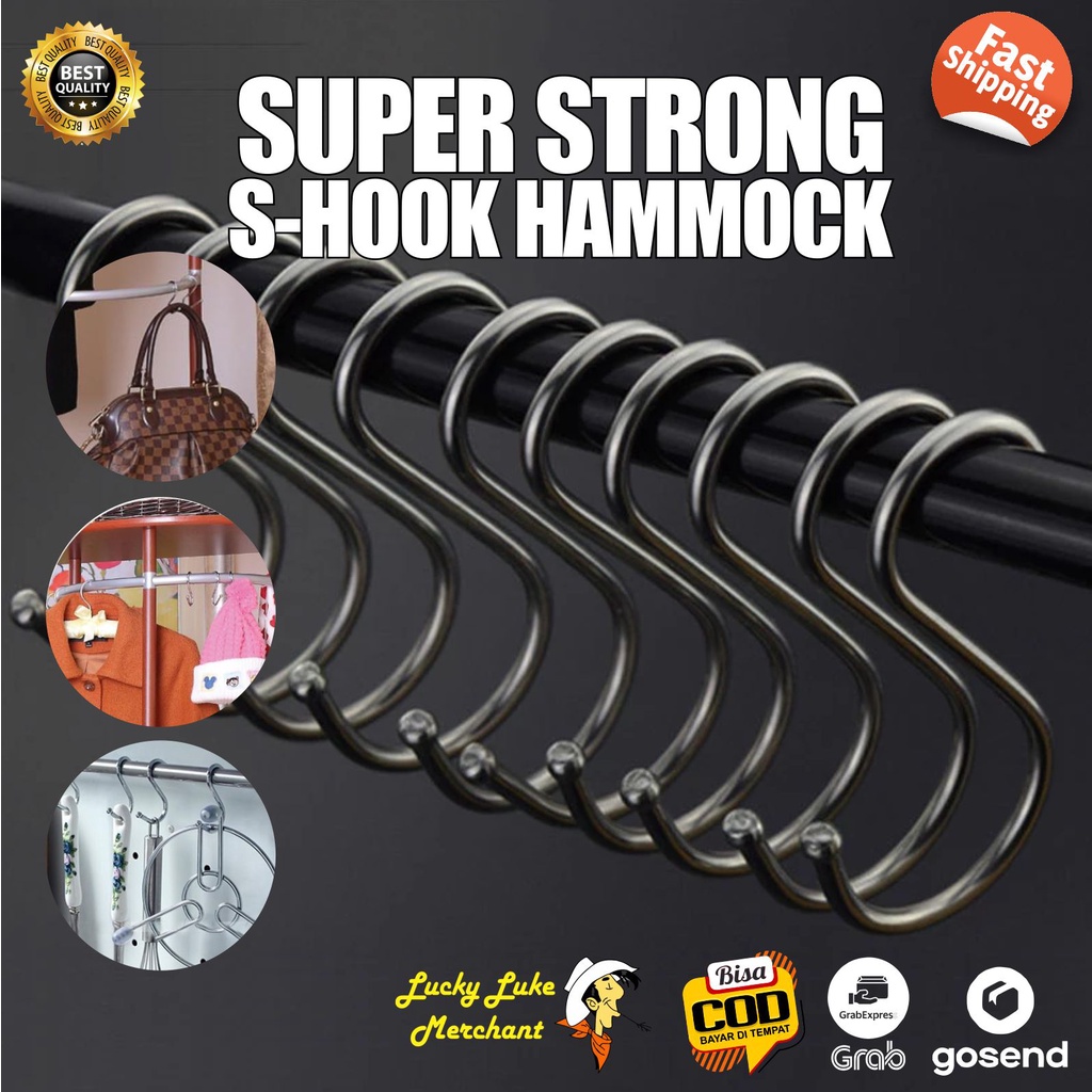 Jual Gantungan Besi Hanger S Hook Besar Super Kuat Alat Cantolan Celana ...