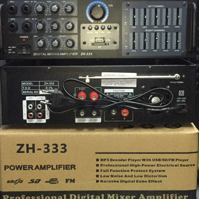 Jual POWER DIGITAL PROFESIONAL AMPLIFIER MIXER ZH-333 FM BLUETOOTH ...