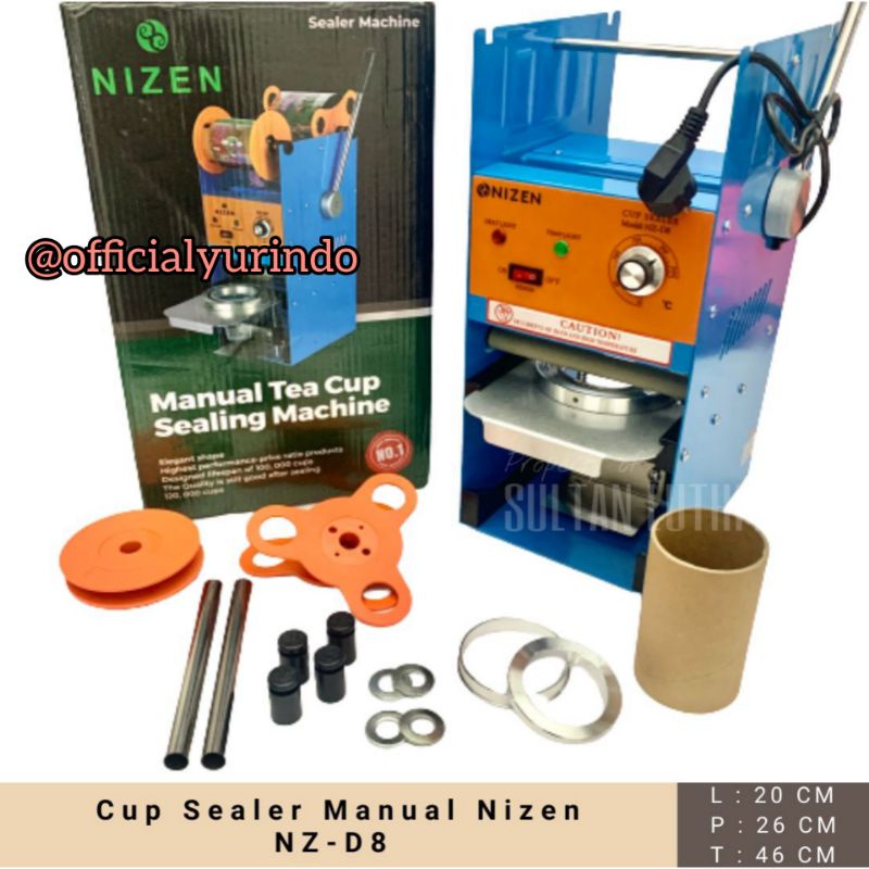 Jual Mesin Pres Gelas Cup Sealer Nizen Gelas Jumbo 22 Oz + roll plastik lid sealer 1200 | Shopee ...