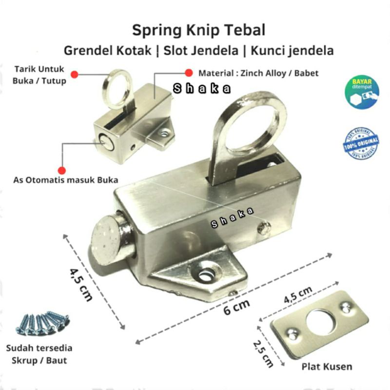 Jual Spring knife grendel slot kunci jendela stainless slot kunci ...