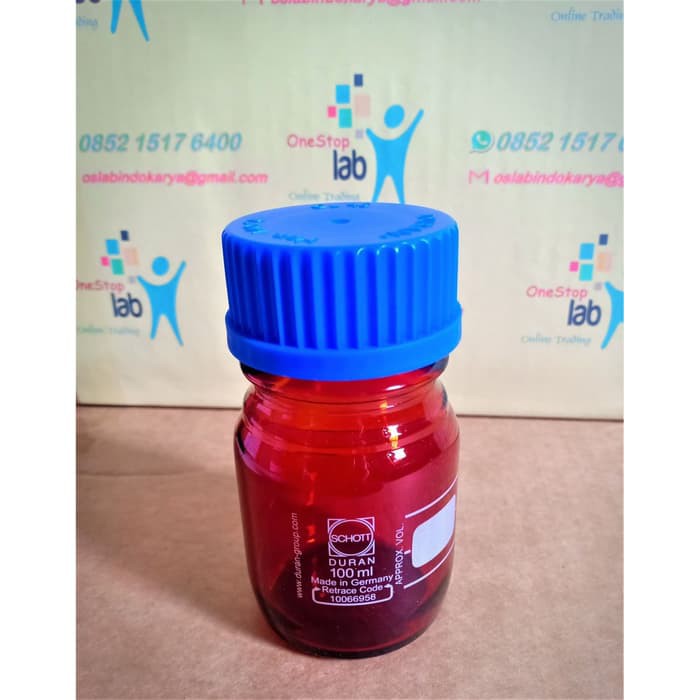 Jual DURAN Laboratory Bottle 100 ml amber Lab Botol laboratorium Coklat ...